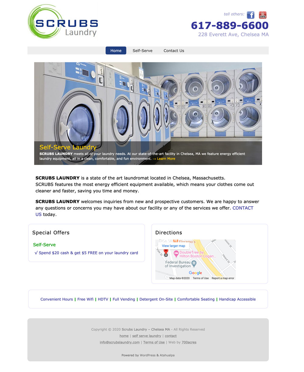 Scrubs Laundry Website Project | Design & Developed by Surge Labs